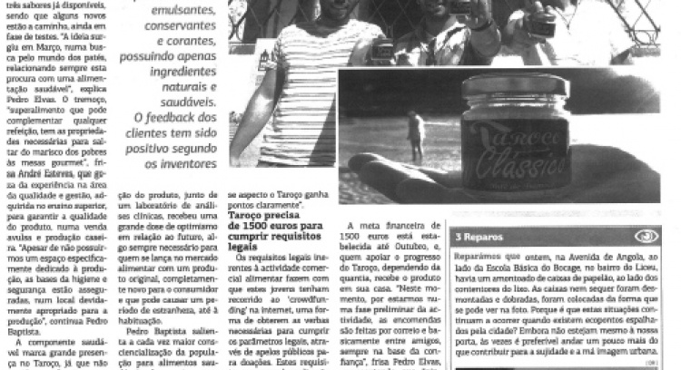 Produto alimentar – Taroço! | PPL