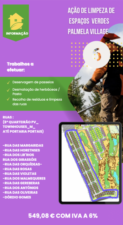 Cleaning of Green and Common Spaces in Palmela Village - Zone 6 | PPL